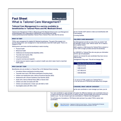 Tailored Care Management Toolkit | NC Medicaid